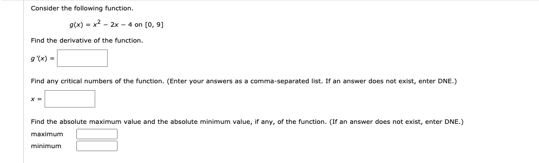 Solved Consider the following function. g(x) = x2 - 2x - 4 | Chegg.com
