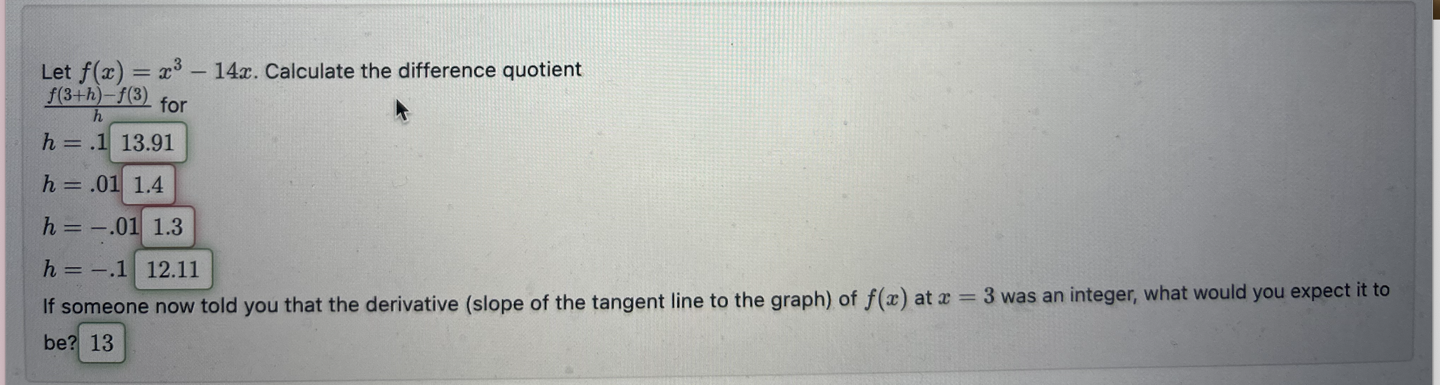 Solved Let f(x)=x3−14x. Calculate the difference quotient | Chegg.com
