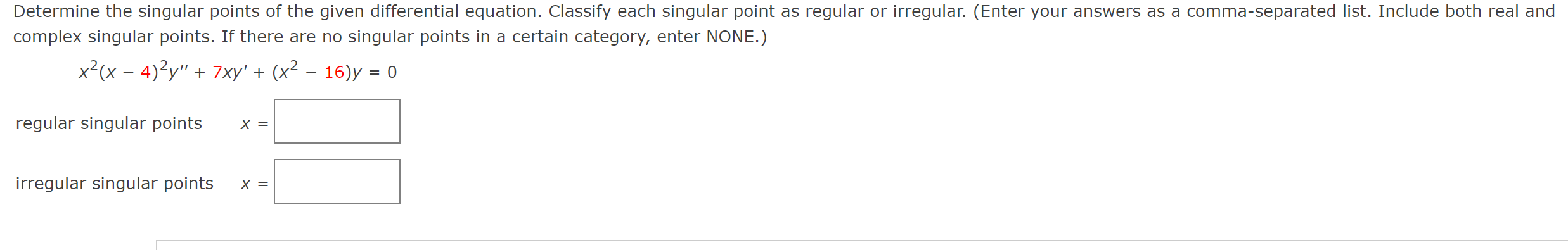 Solved complex singular points. If there are no singular | Chegg.com