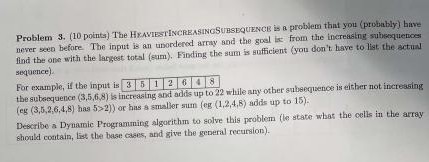 Solved Problem 3. (10 points) The | Chegg.com