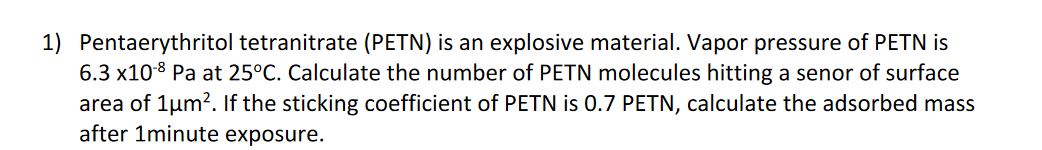1) Pentaerythritol tetranitrate (PETN) is an | Chegg.com