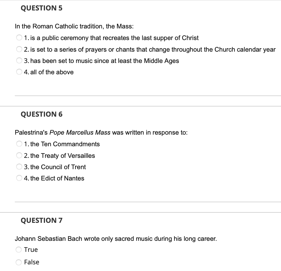 Solved QUESTION 5 In the Roman Catholic tradition, the Mass: | Chegg.com