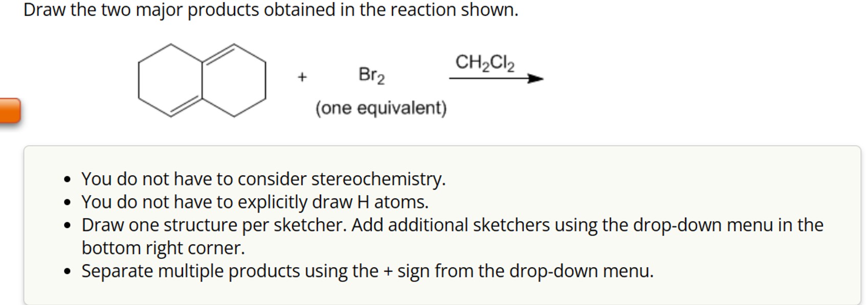 Solved Draw the two major products obtained in the reaction | Chegg.com