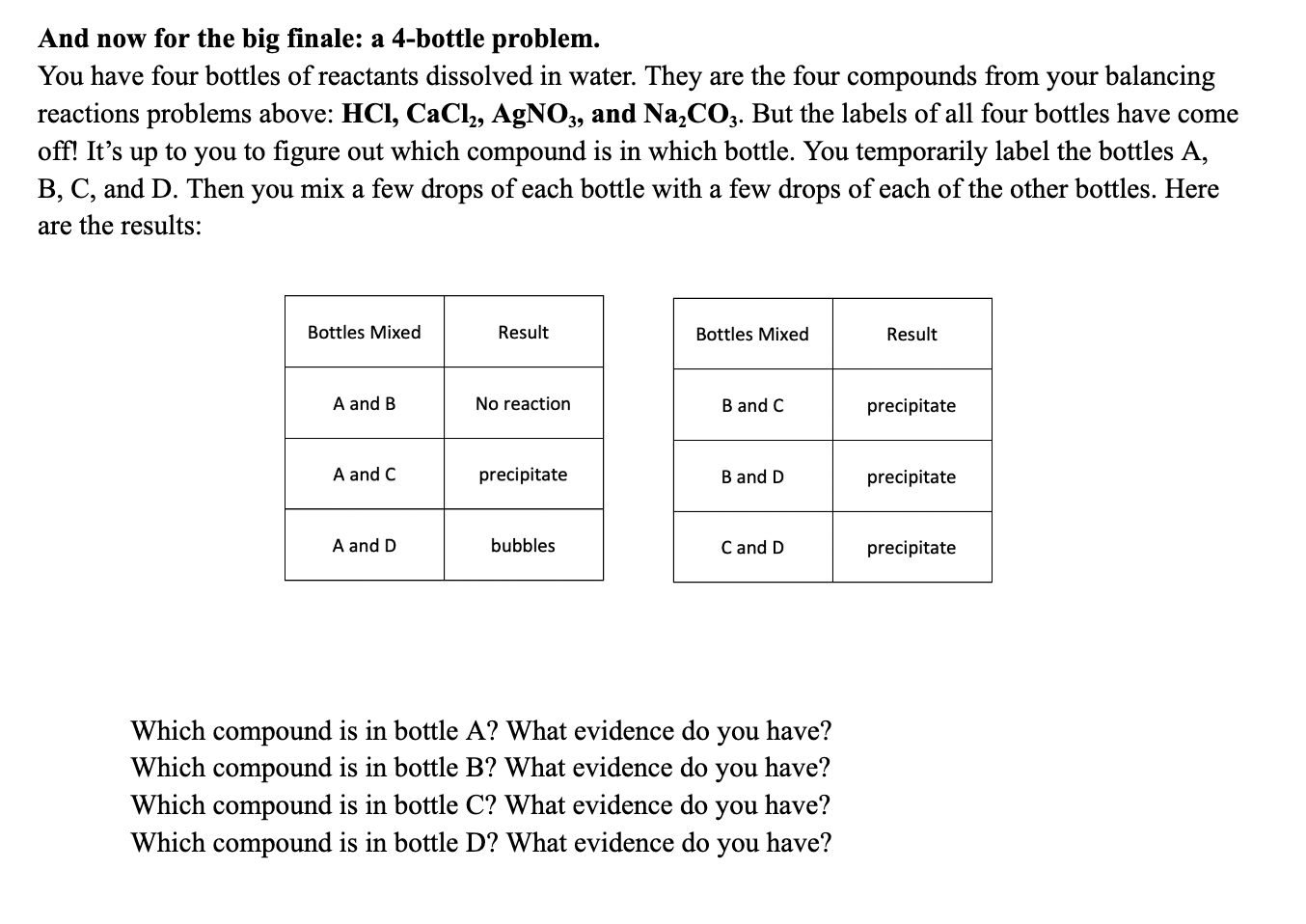 Solved And now for the big finale: a 4-bottle problem. You | Chegg.com