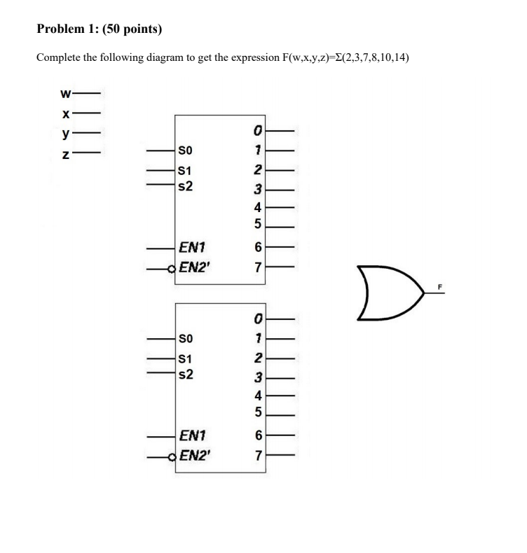 Solved Problem 1 50 Points Complete The Following Diagram 