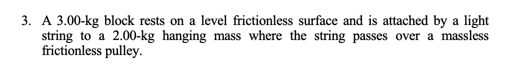 Solved 3. A 3.00−kg block rests on a level frictionless | Chegg.com