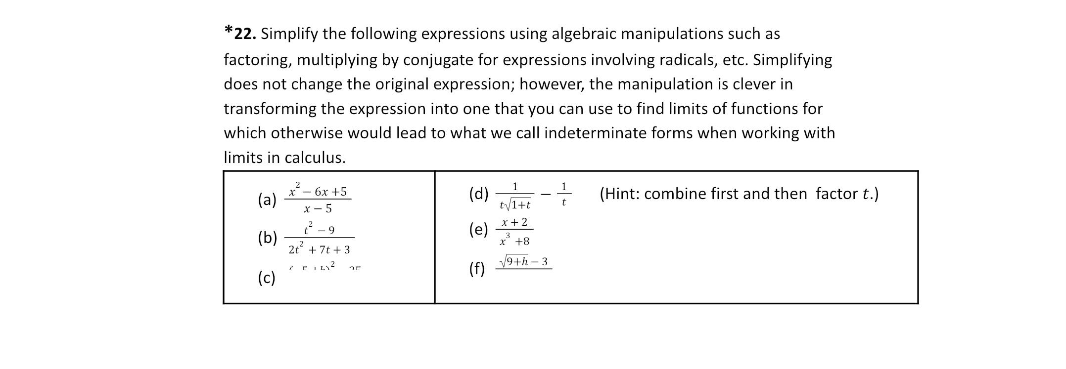 Solved *22. Simplify the following expressions using | Chegg.com