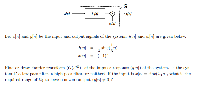 Solved G x/n] hin ® +y/n wini 1 Let x[n] and y[n] be the | Chegg.com
