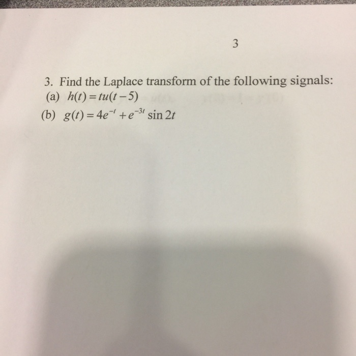 Solved Find the Laplace transform of the following signals: | Chegg.com