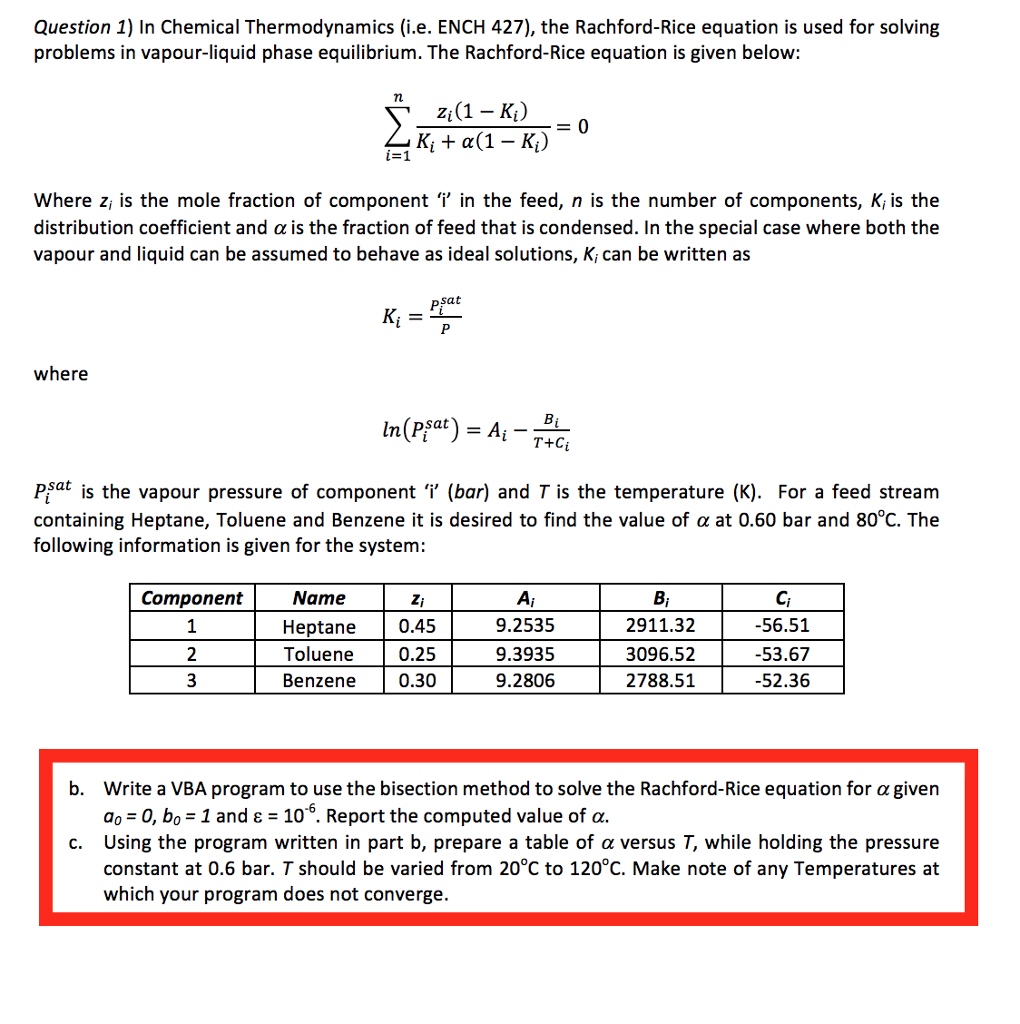 Question 1 In Chemical Thermodynamics i e ENCH Chegg