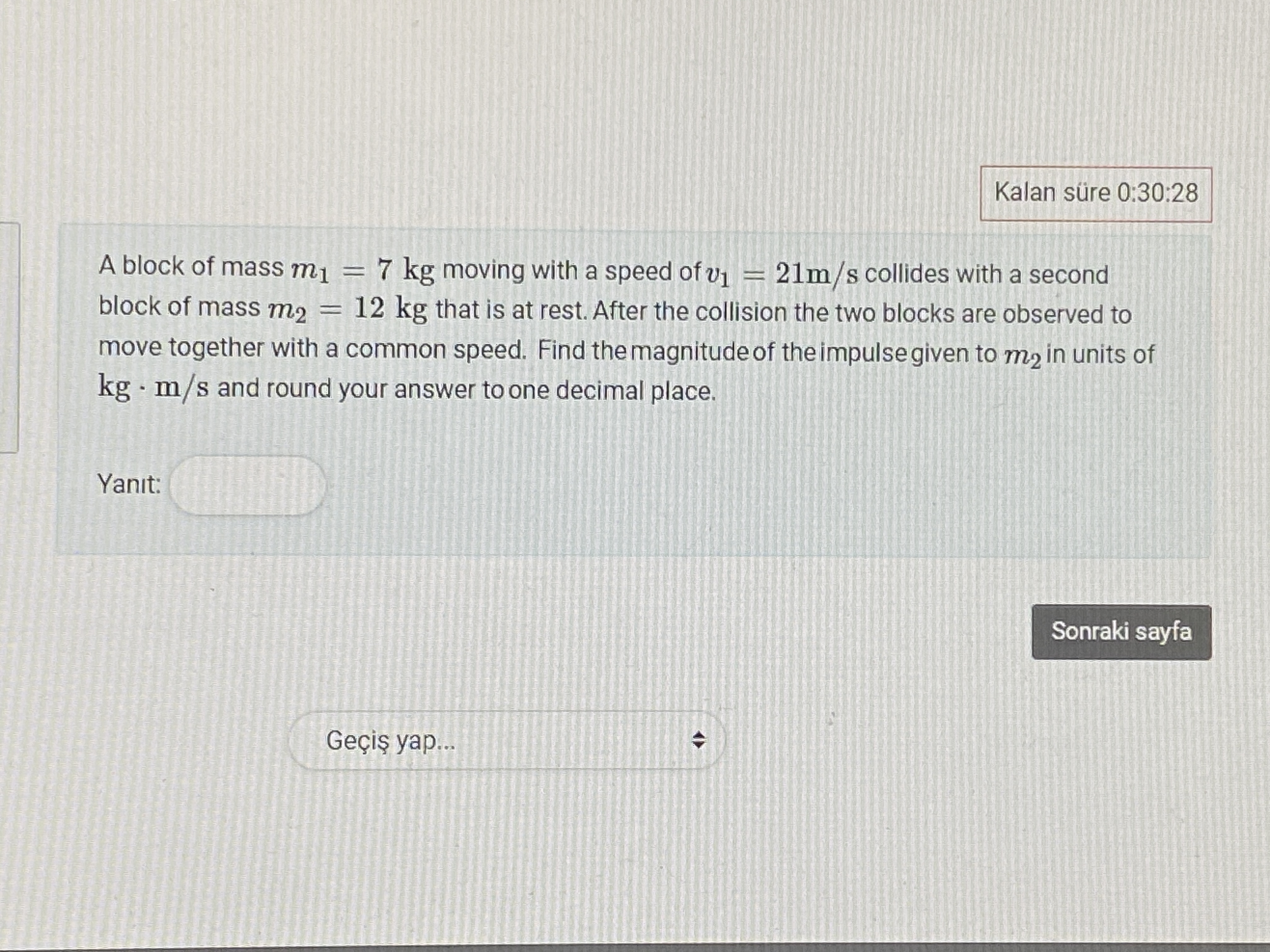 Solved A block of mass m1=7kg ﻿moving with a speed of | Chegg.com