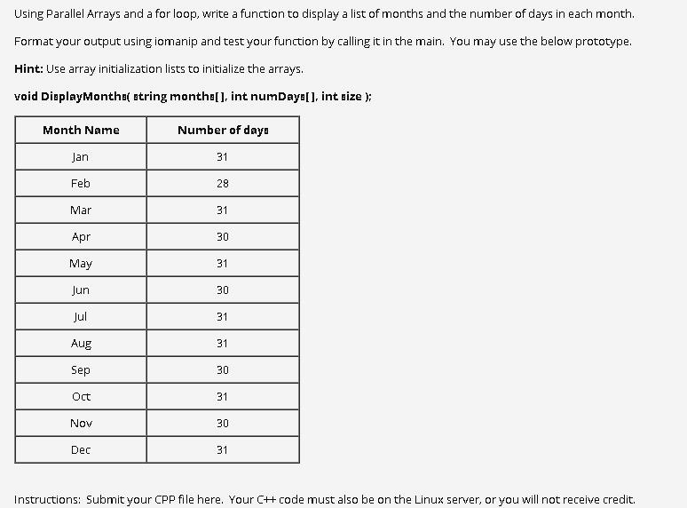 Solved Using Parallel Arrays and a for loop, write a | Chegg.com