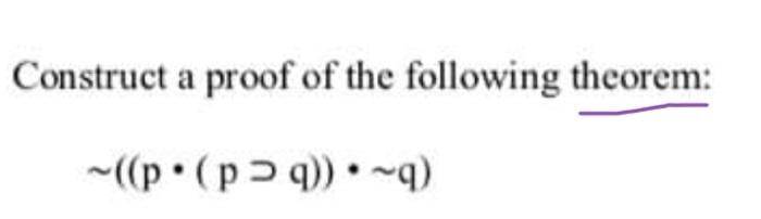 Solved Construct a proof of the following theorem: ~((p (p)) | Chegg.com