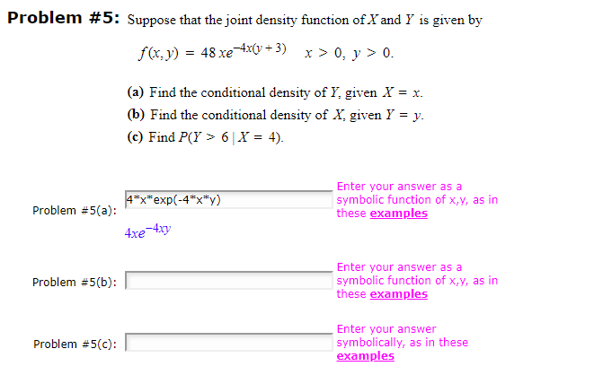 Solved Problem #5: Suppose that the joint density function | Chegg.com