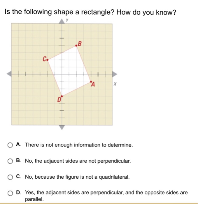 Solved Is the following shape a rectangle? How do you know? | Chegg.com