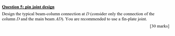 Question 5: pin joint design Design the typical | Chegg.com