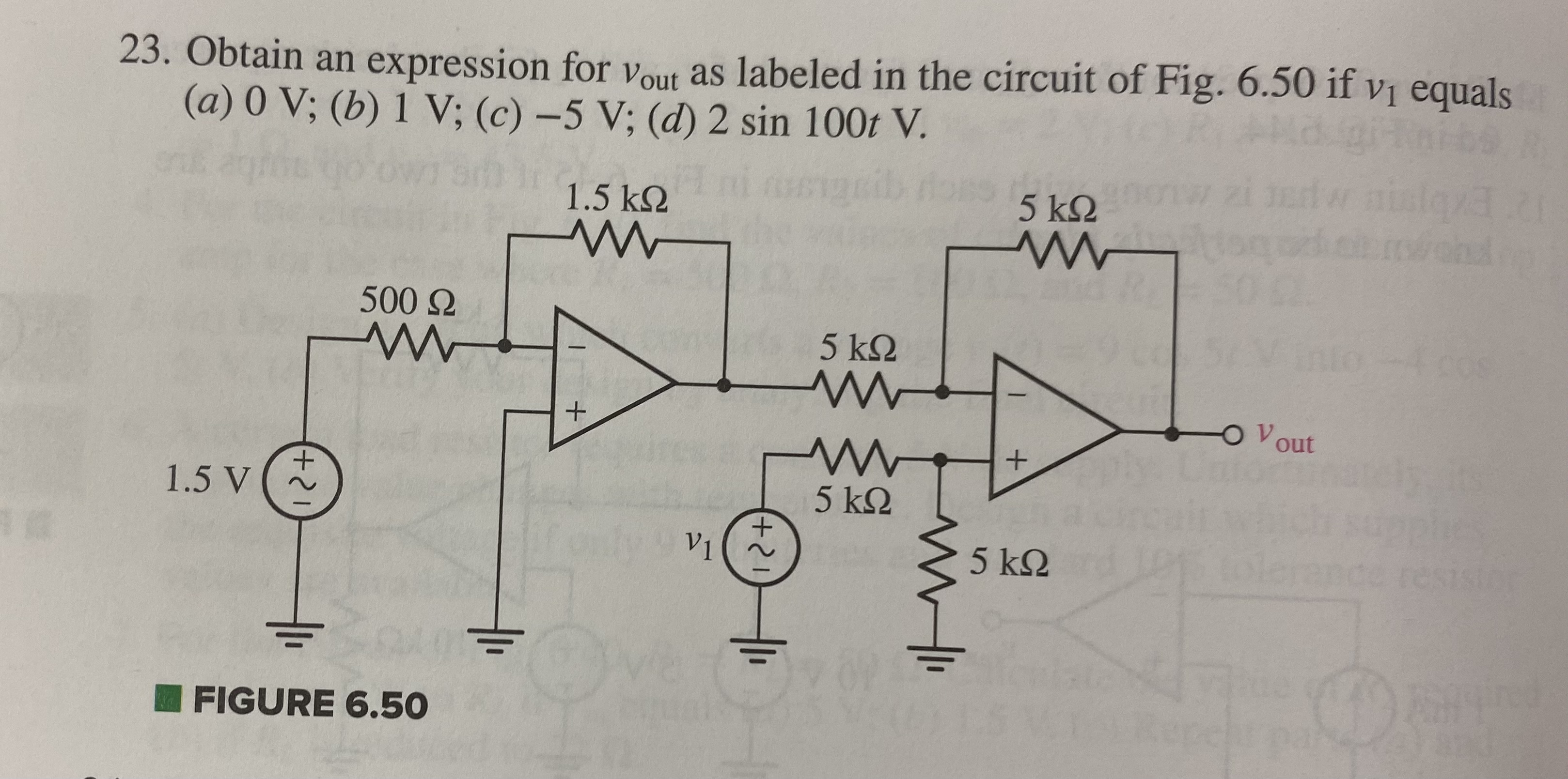 Solved 23. Obtain an expression for vout as labeled in the | Chegg.com