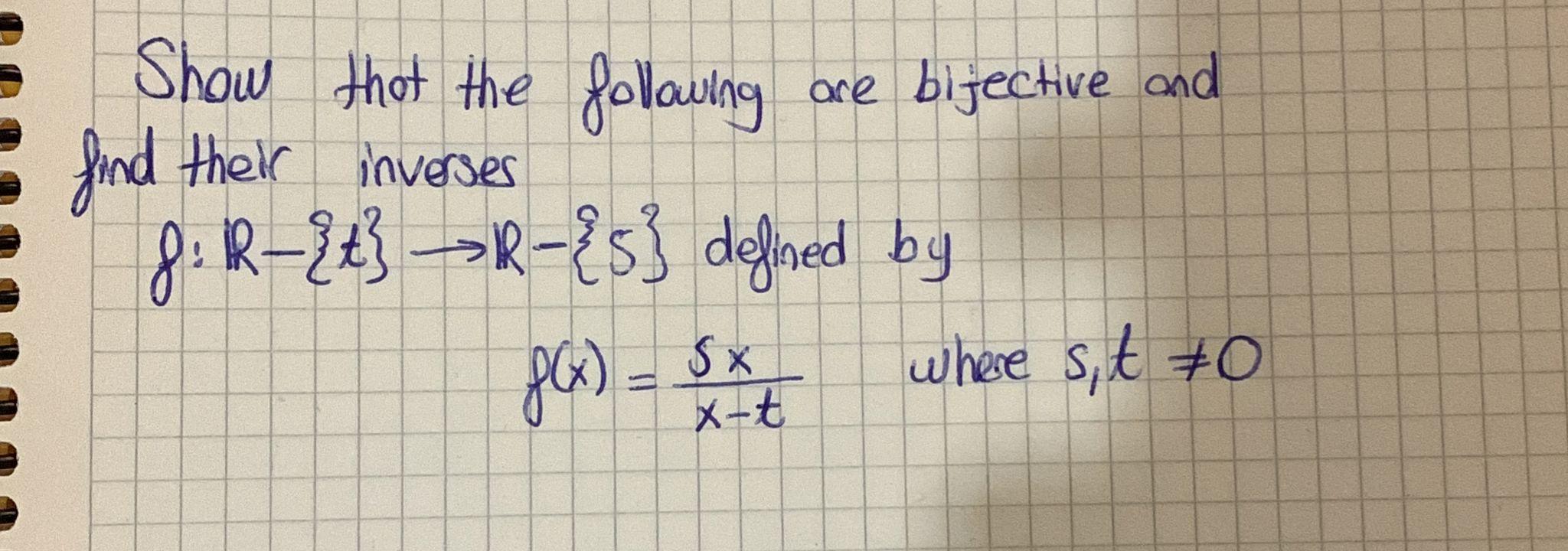 Solved are bijective and Show that the following find their | Chegg.com
