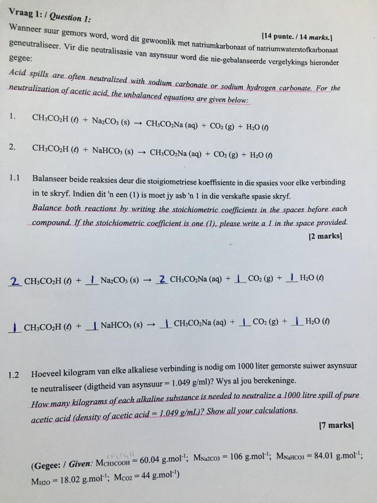Solved Vraag 1:1 Question 1: [14 punte. / 14 marks.] Wanneer | Chegg.com