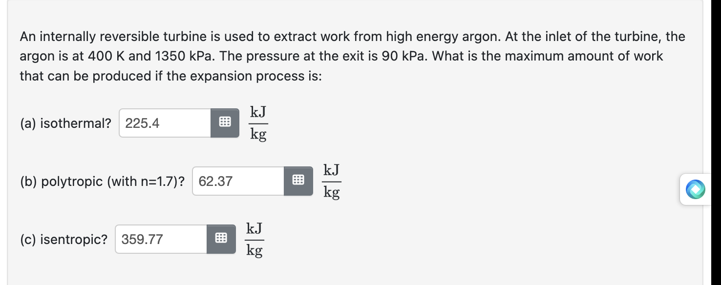 Solved An internally reversible turbine is used to extract | Chegg.com