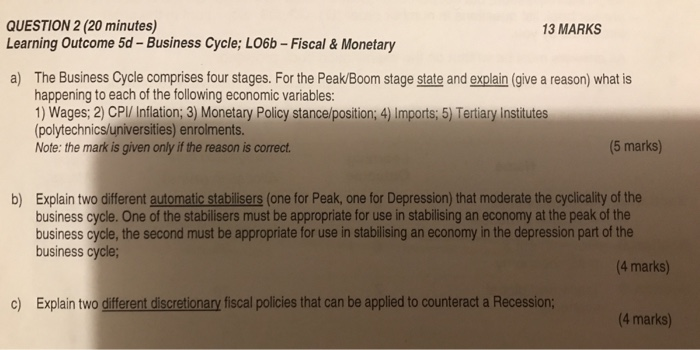Solved QUESTION 2 (20 minutes Learning Outcome 5d-Business | Chegg.com