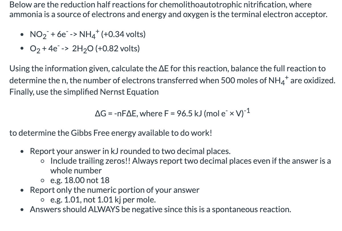 Solved Below are the half reactions for sulfate reduction | Chegg.com