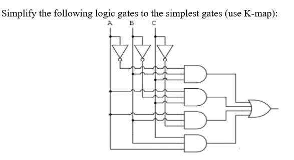 Solved Simplify the following logic gates to the simplest | Chegg.com