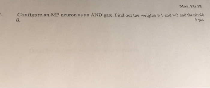 Solved Configure an MP neuron as an AND gate. Find out the | Chegg.com