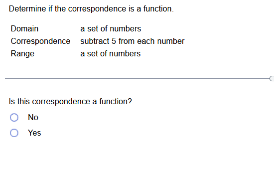 Solved Determine if the correspondence is a function Is this | Chegg.com