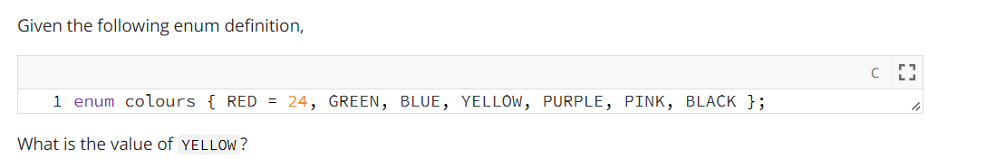 Solved Given The Following Enum Definition 1 Enum Colours 