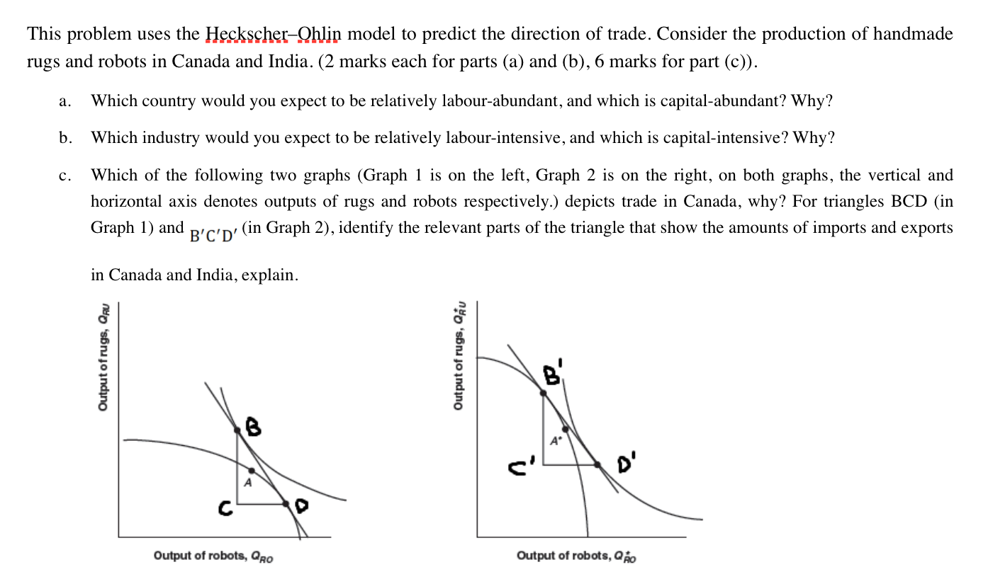 Solved This problem uses the Heckscher-Ohlin model to | Chegg.com