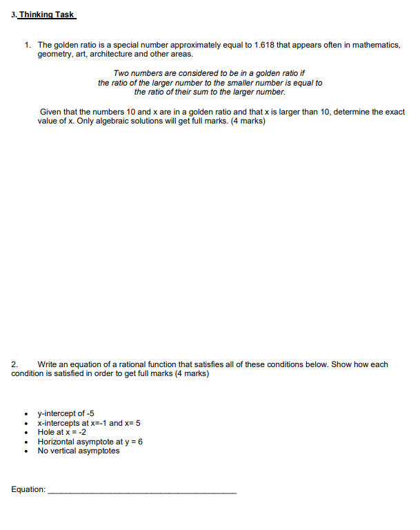 Solved Unit #2: Advanced Polynomial and Rational Functions | Chegg.com