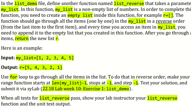 Solved In the list_demo file, define another function named | Chegg.com