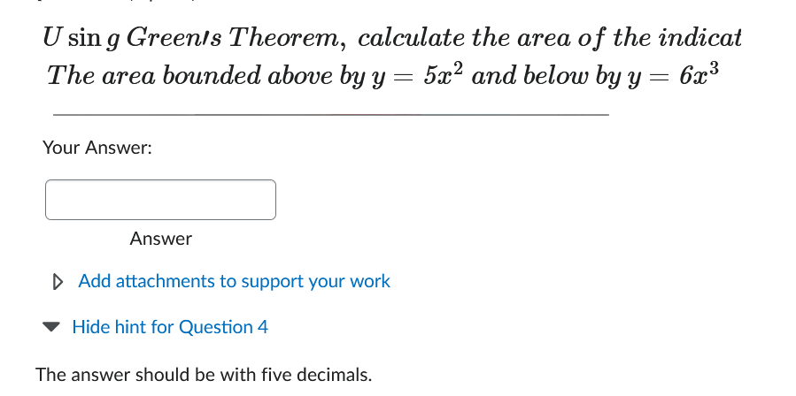 Solved Using Green's Theorem, calculate the area of the | Chegg.com