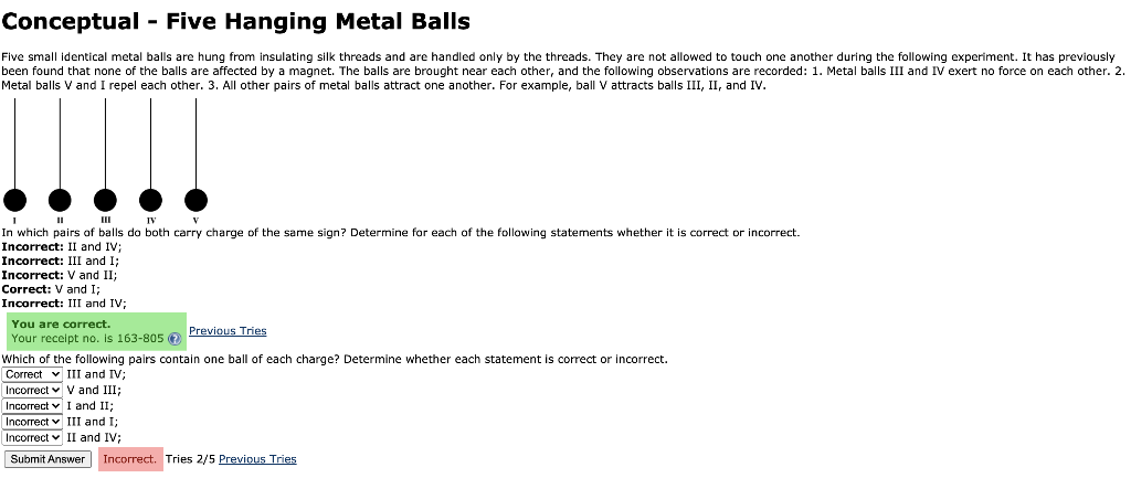 Solved Conceptual - Five Hanging Metal Balls Five small | Chegg.com