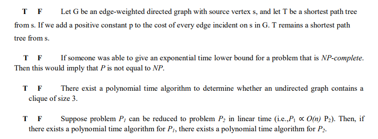 Solved T F Let G be an edge-weighted directed graph with | Chegg.com