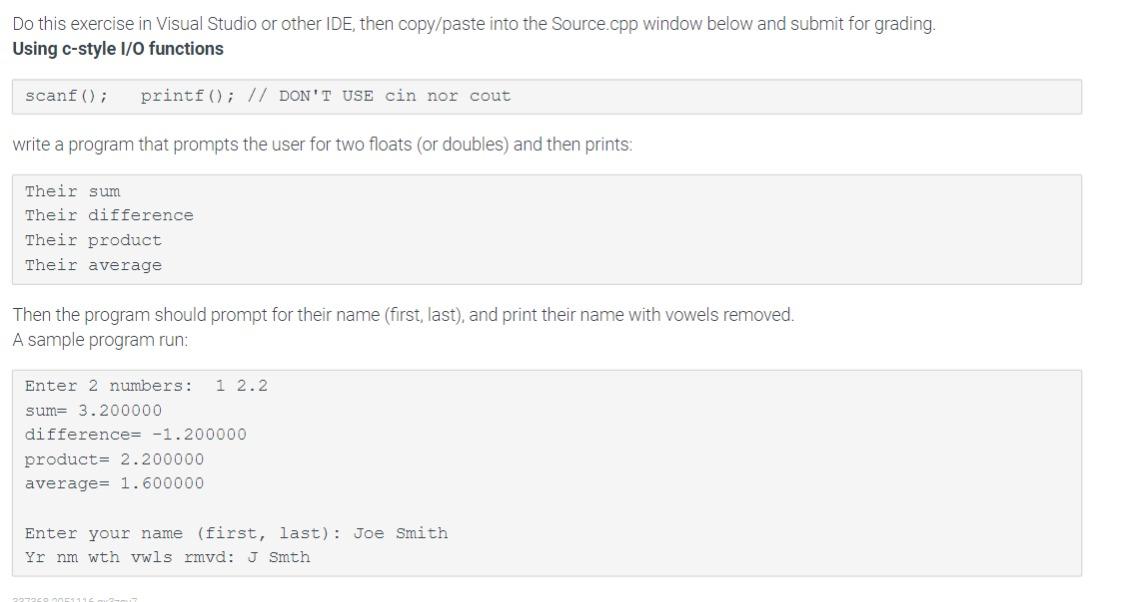 Do this exercise in Visual Studio or other IDE, then | Chegg.com
