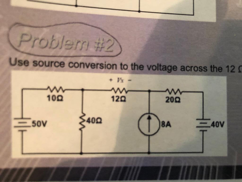 Solved Use source conversion to the voltage across the 12 | Chegg.com