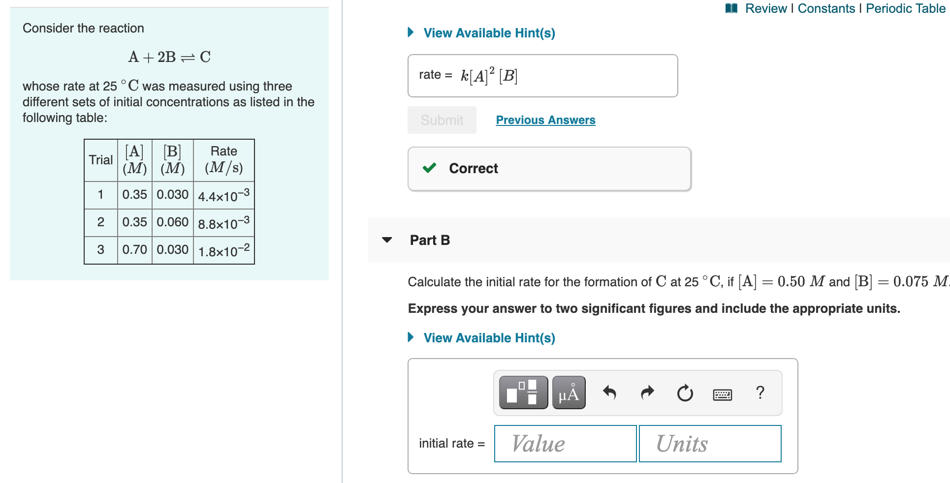 Solved II Review | Constants | Periodic Table Consider the | Chegg.com