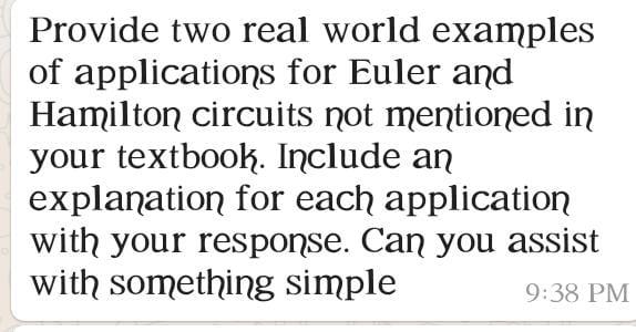 Solved Provide two real world examples of applications for | Chegg.com