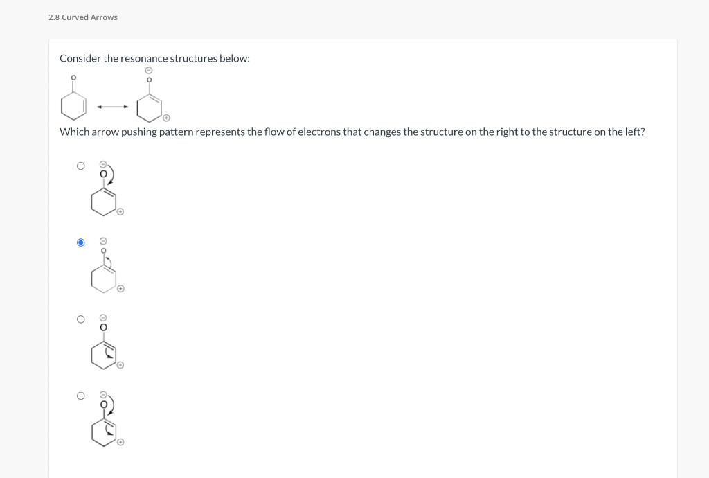 Solved Consider the resonance structures below: Which arrow | Chegg.com