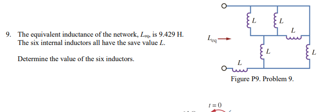 Solved 9. The equivalent inductance of the network, Leq, is | Chegg.com