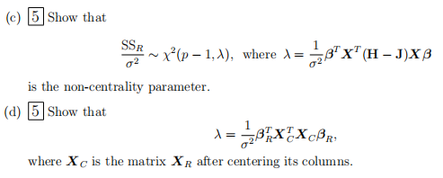 Solved 1. Sums of Squares due to Regression. Consider the | Chegg.com