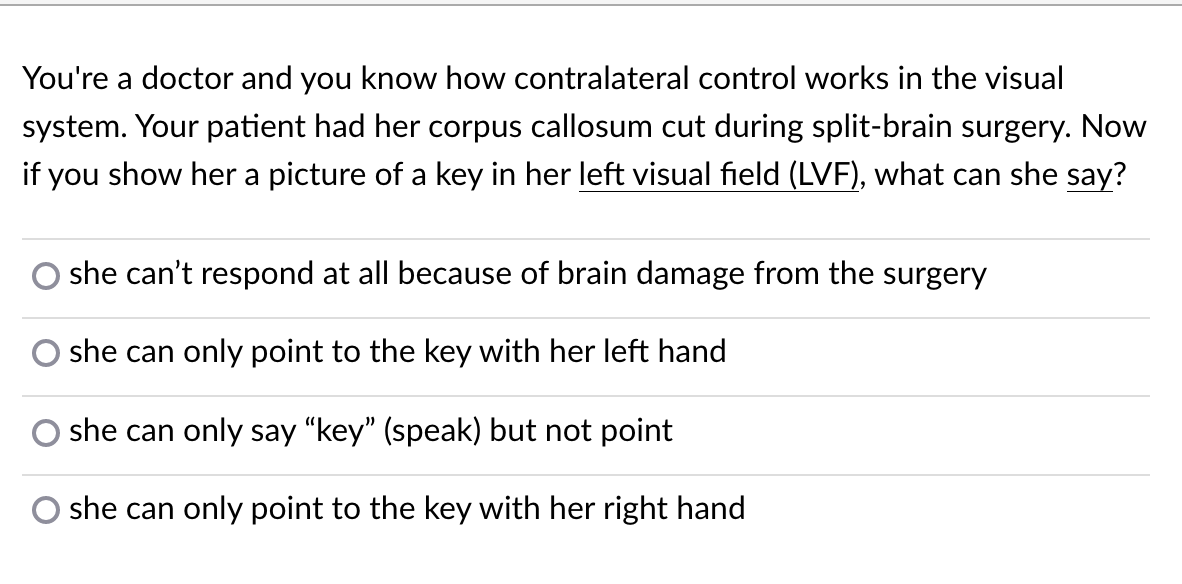 Solved You're a doctor and you know how contralateral | Chegg.com