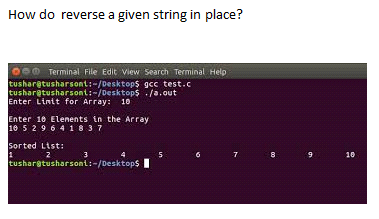 Solved How do reverse a given string in place? Terminal File | Chegg.com