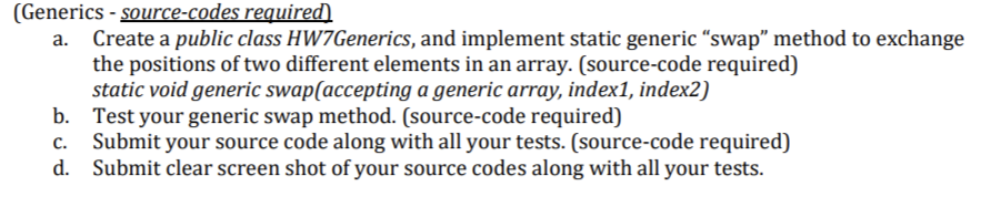 Solved (Generics - source-codes required) Create a public | Chegg.com