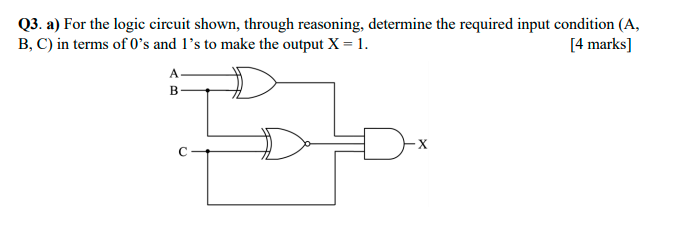 Solved Q3. a) For the logic circuit shown, through | Chegg.com