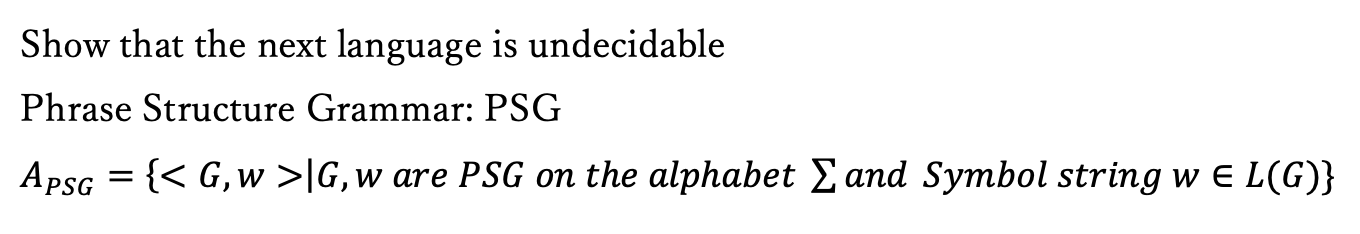 Solved Show that the next language is undecidable Phrase | Chegg.com
