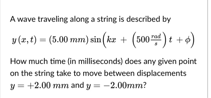 Solved A wave traveling along a string is described by rad y | Chegg.com