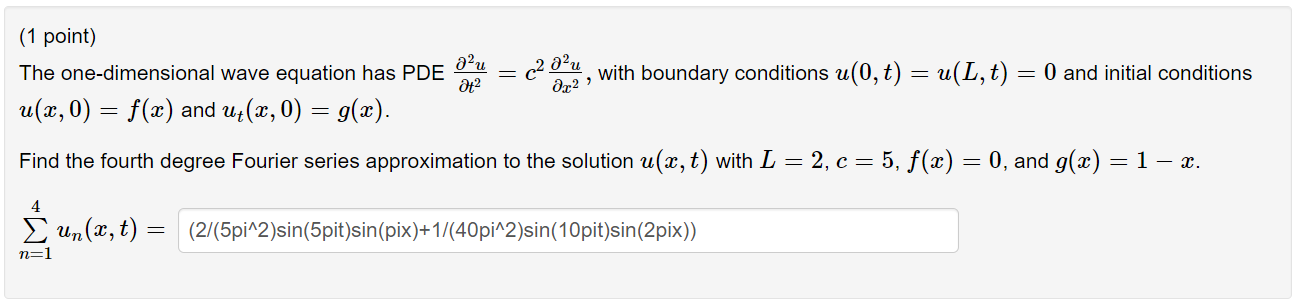Solved The one-dimensional wave equation has | Chegg.com